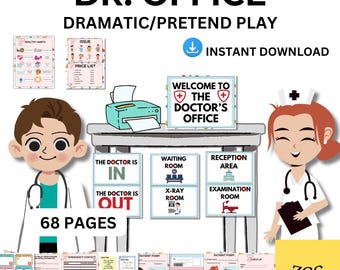 Doctor Dramatic Play Printables Bundle | Pretend Play Doctor’s Office ...