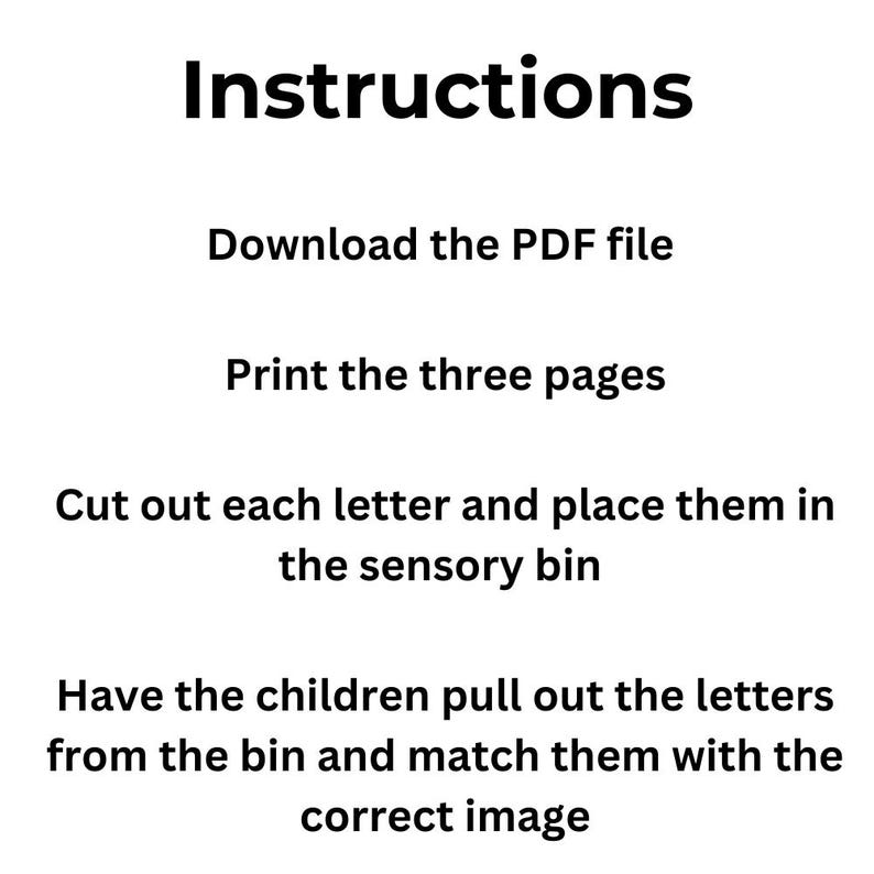 Alphabet Sensory Bin Activity Printable | Letter Matching Activity for ...