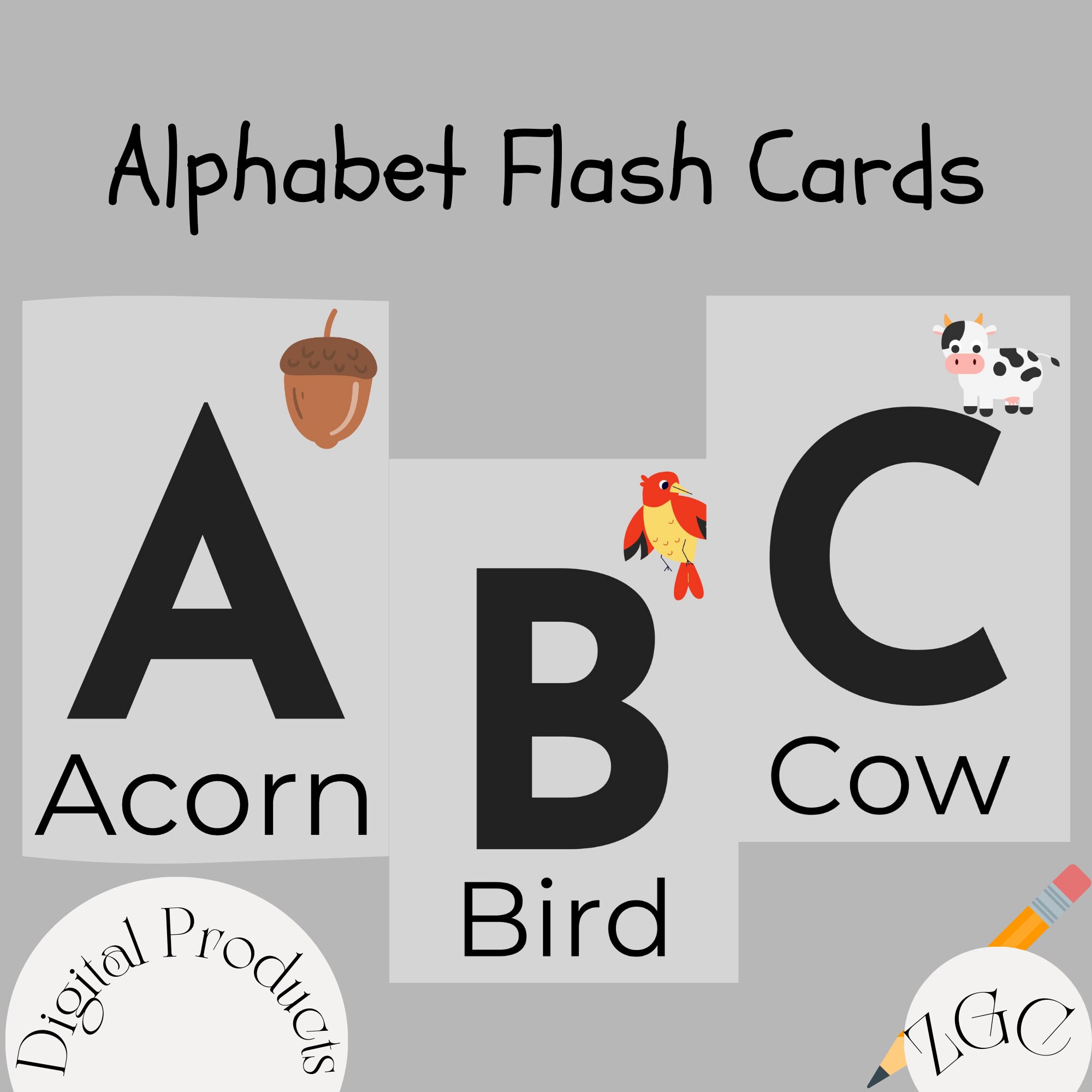 ABC Uppercase and Lowercase Letters, Early Learner Flash Cards ...