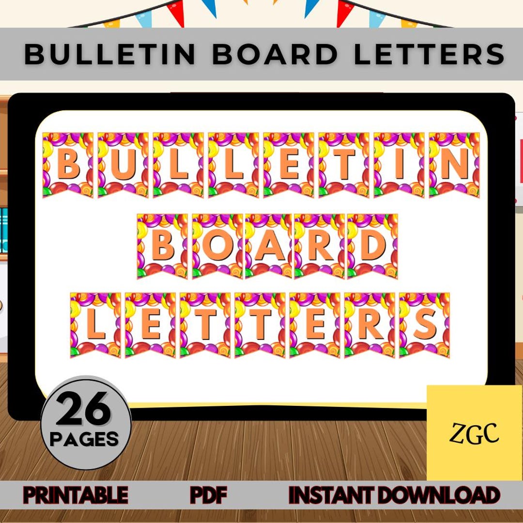Alphabet Bulletin Board Letters for Classroom And/or Home, ABC Letters ...