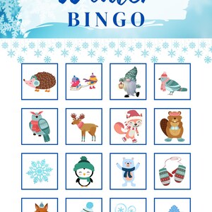 Printable Winter Bingo Game, Fun Winter Activity for Kids & Adults ...