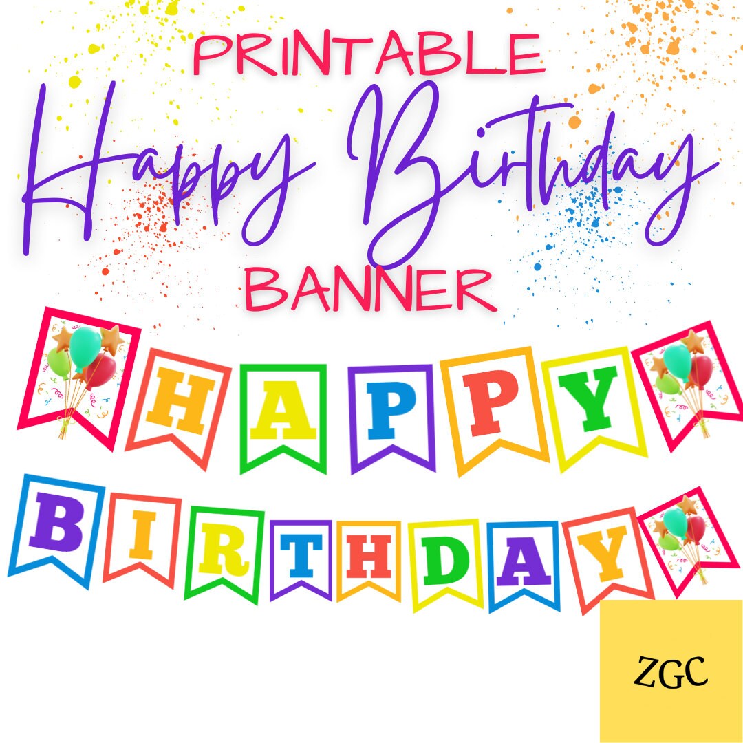 Happy Birthday Banner, Classroom Birthday for Teachers, Bright Happy ...