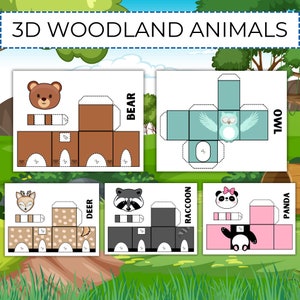 3D Woodland Animals Craft, DIY Animal Art, Early Learner 3D Craft ...