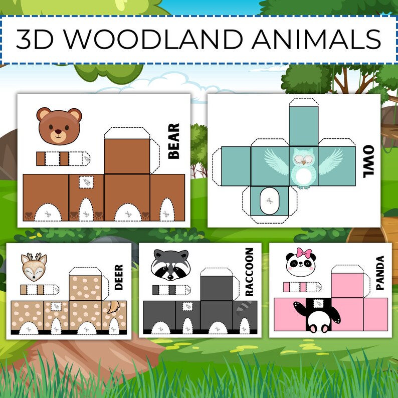 3D Woodland Animals Craft, DIY Animal Art, Early Learner 3D Craft ...
