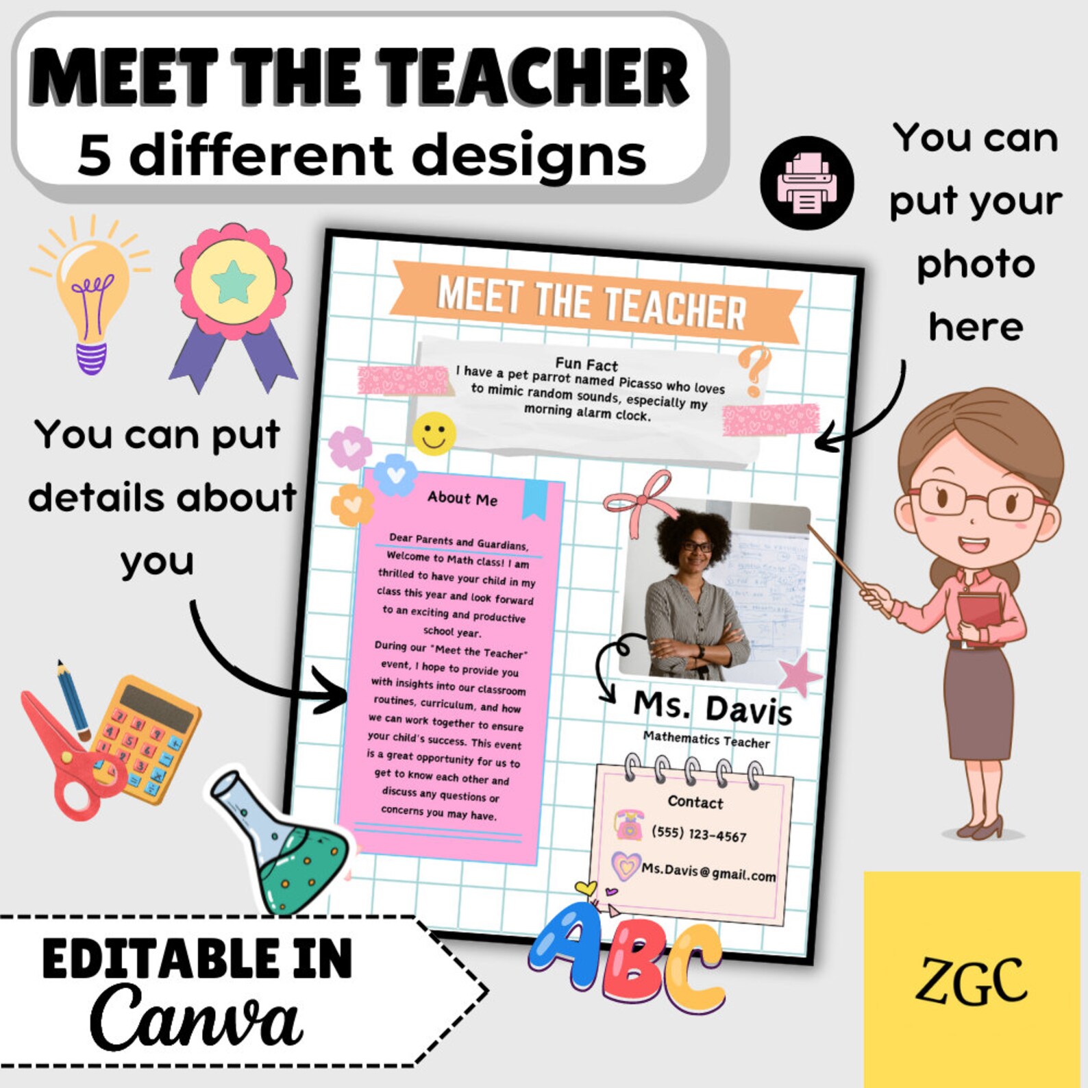 Meet the Teacher Template, Editable Teacher Template, Get to Know Your ...