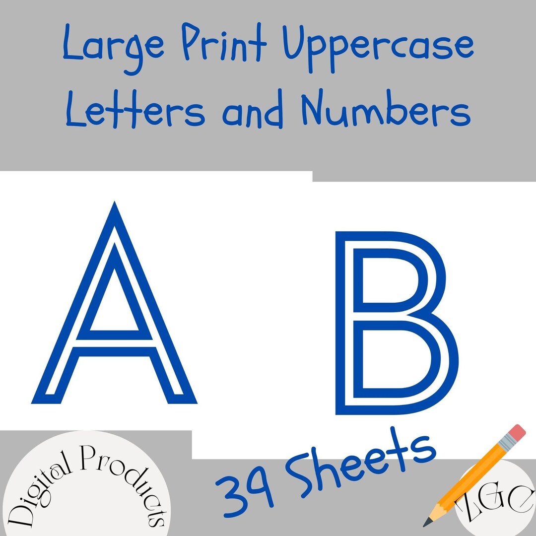 Large Alphabet Letters and Numbers, Uppercase Letters and Number ...