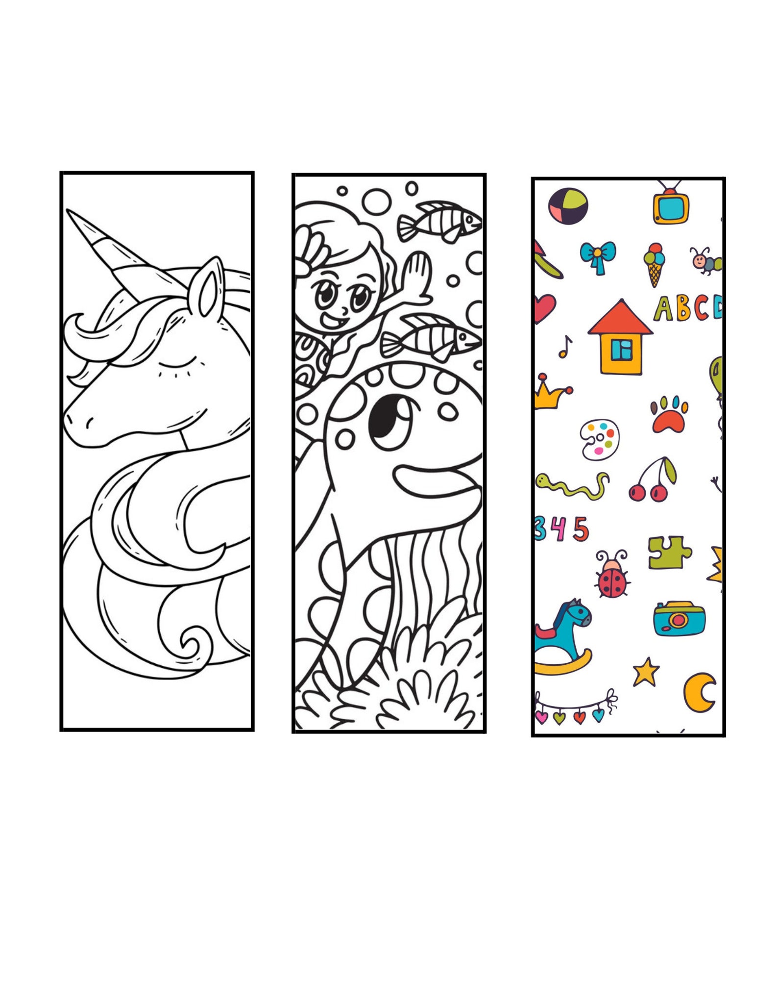42 Bookmarks for Kids, Printable Bookmarks to Colour, Bookmarks for ...