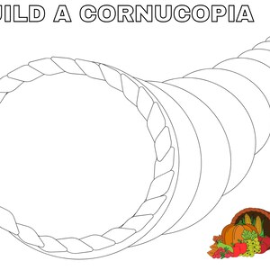 Cornucopia Paper Craft, Thanksgiving Cut and Paste Activity (digital ...