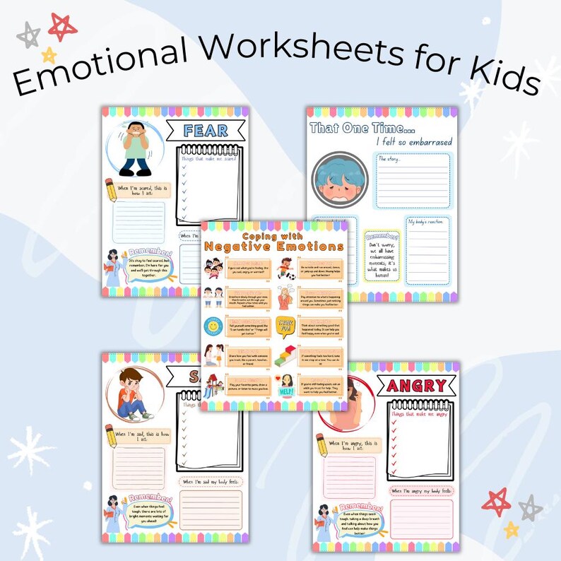 Social Emotional Feelings Worksheets for Kids, School Counselling ...