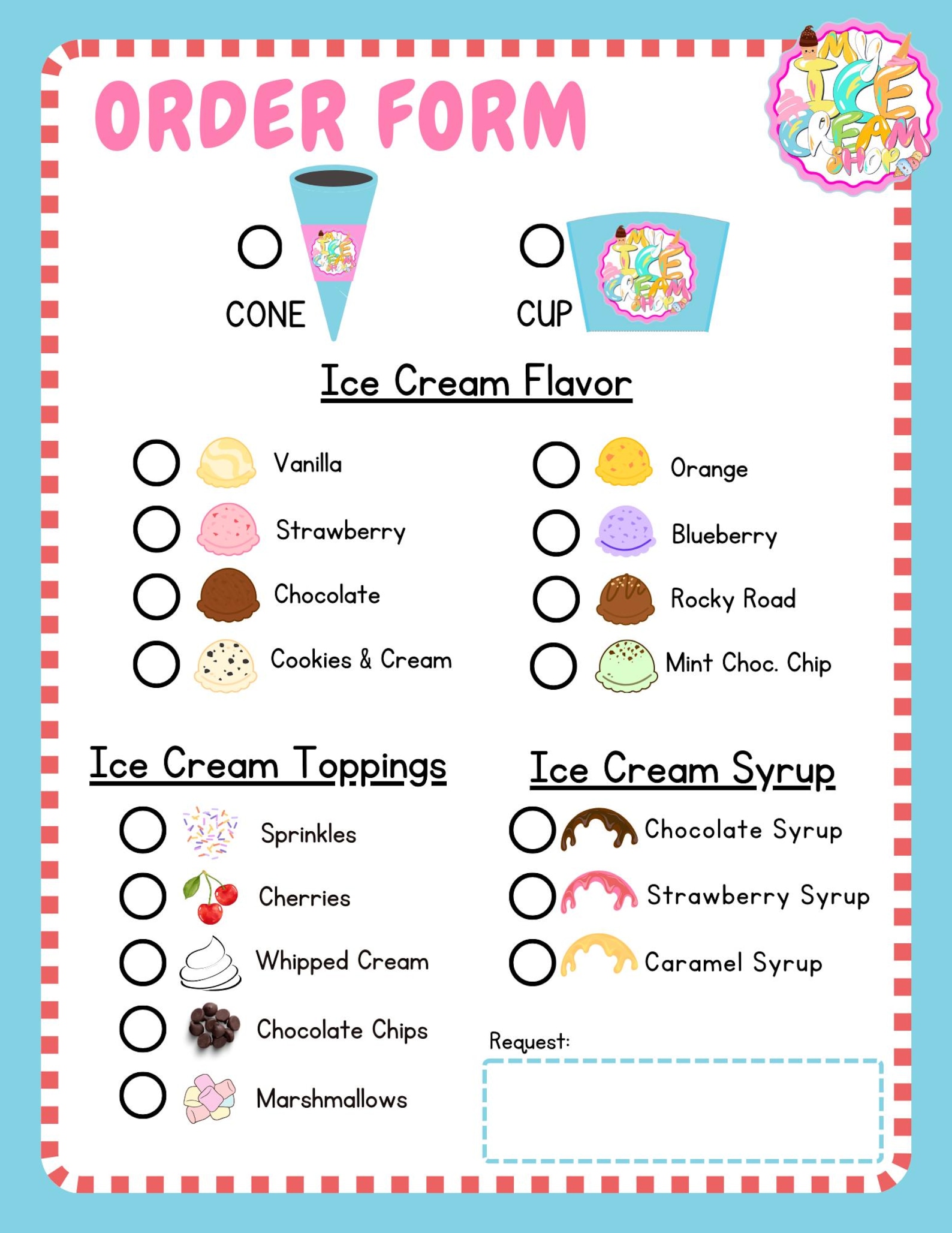 Ice Cream Shop Pretend Play Printables | Dramatic Play Center (digital ...