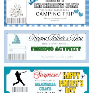 Printable Father's Day Ticket Gift | DIY Coupon Book From Kids ...