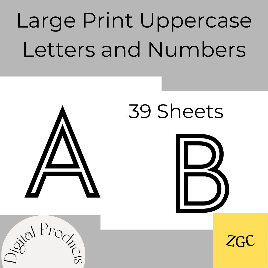 Alphabet Letters and Numbers Posters, Uppercase Letters and Number ...