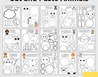 Dog Cut and Glue Craft | Printable Color & Assemble Animal Activity for ...