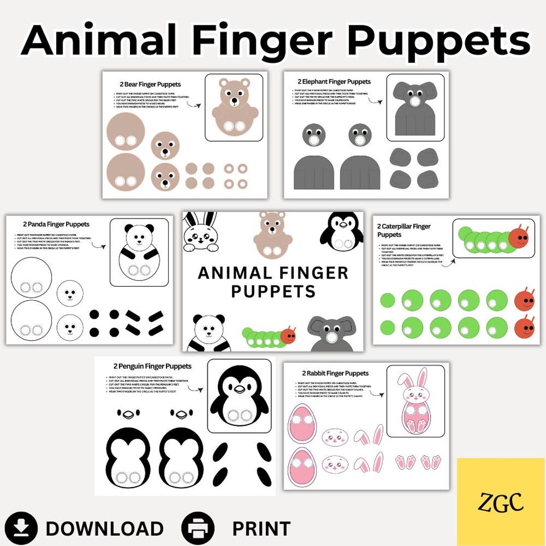 Printable Animal Finger Puppets for Kids | Fun DIY Craft Activity ...