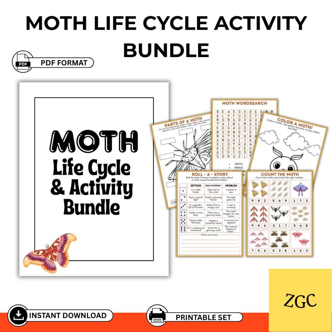 Moth Life Cycle Worksheets & Activities | Insect Science Unit for ...