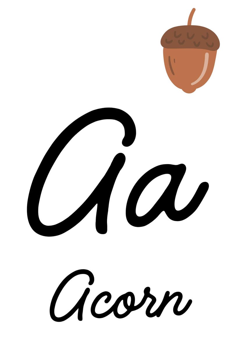 Black and White Cursive Alphabet Flash Cards | Printable ABC Flashcards ...