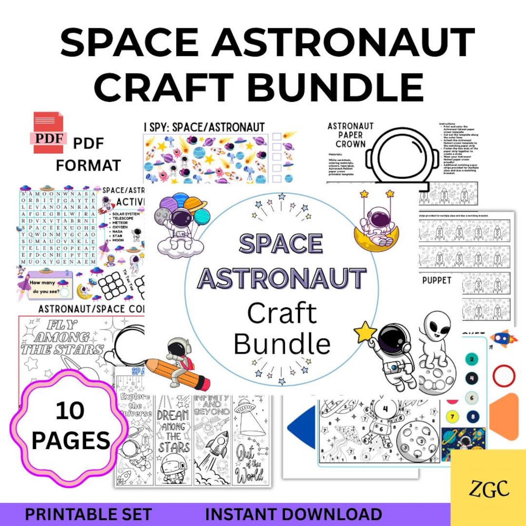 Space Crafts Printable Bundle | Astronaut STEM Activities (PDF Download ...