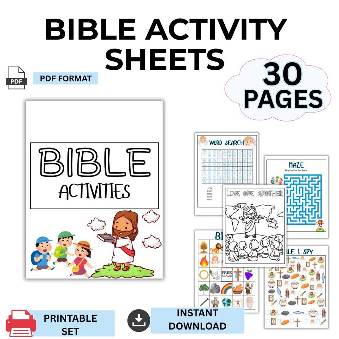 Kids' Bible Activity Sheets | Christian Printable Games (PDF Download ...