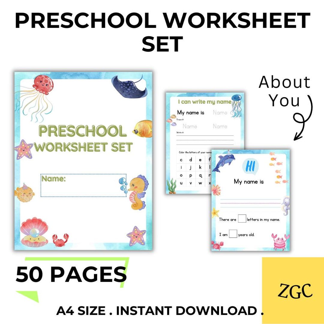 Under the Sea Preschool Activity Pack | 50 Page Learning Bundle ...