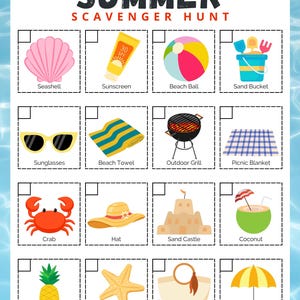 Summer Scavenger Hunt Printable Cards | End of Year Student Gift ...