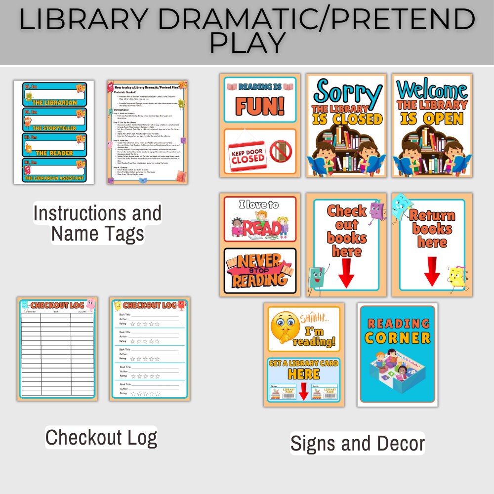 Library Dramatic Play, Library Pretend Play, Dramatic Play Daycare ...