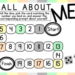 All About Me Board Game, Fun Icebreaker Activity, School Printable Game ...