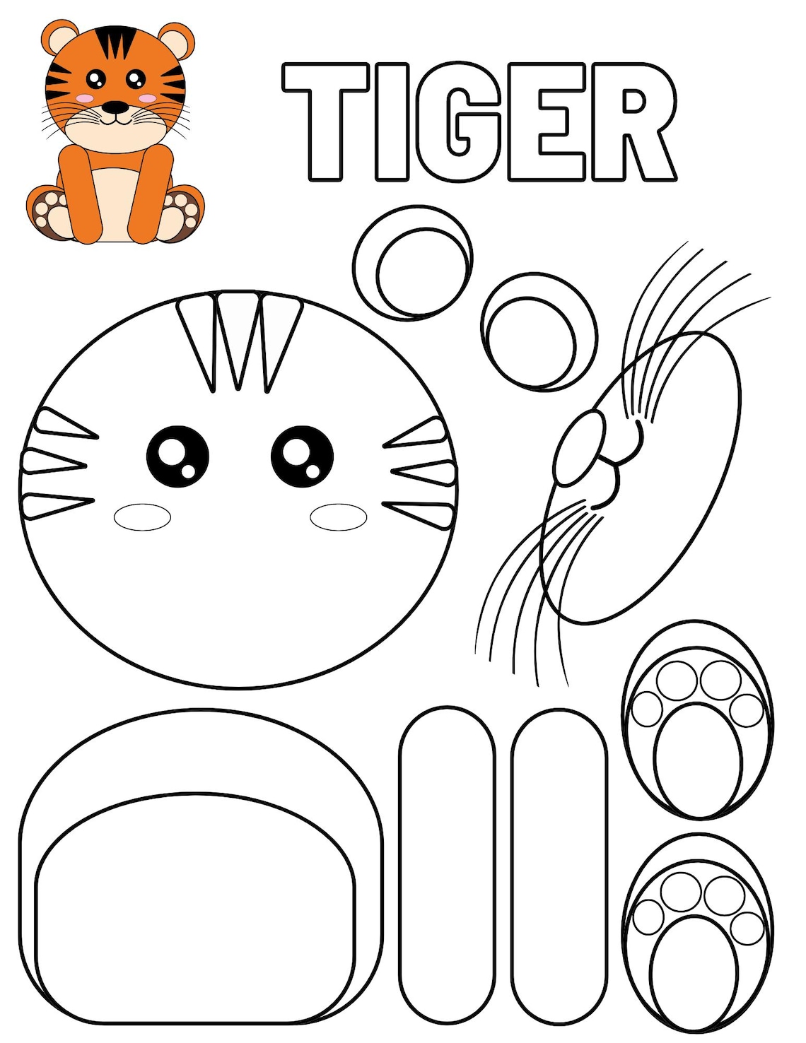 Printable Animal Crafts for Kids, Color Cut and Paste Activities, 15 ...