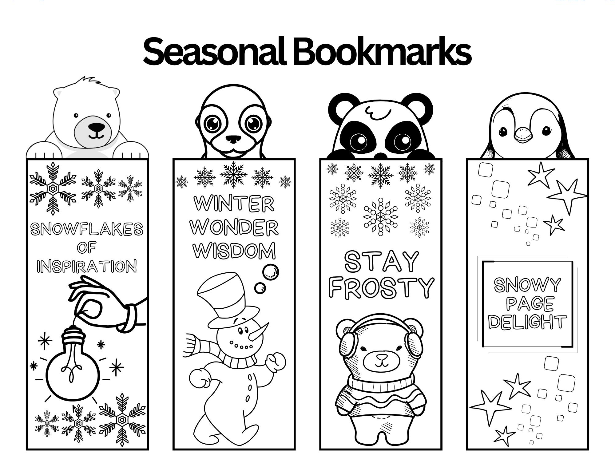 Kids Winter Printable Craft Activity Pages, Kids Winter Bundle, Color ...