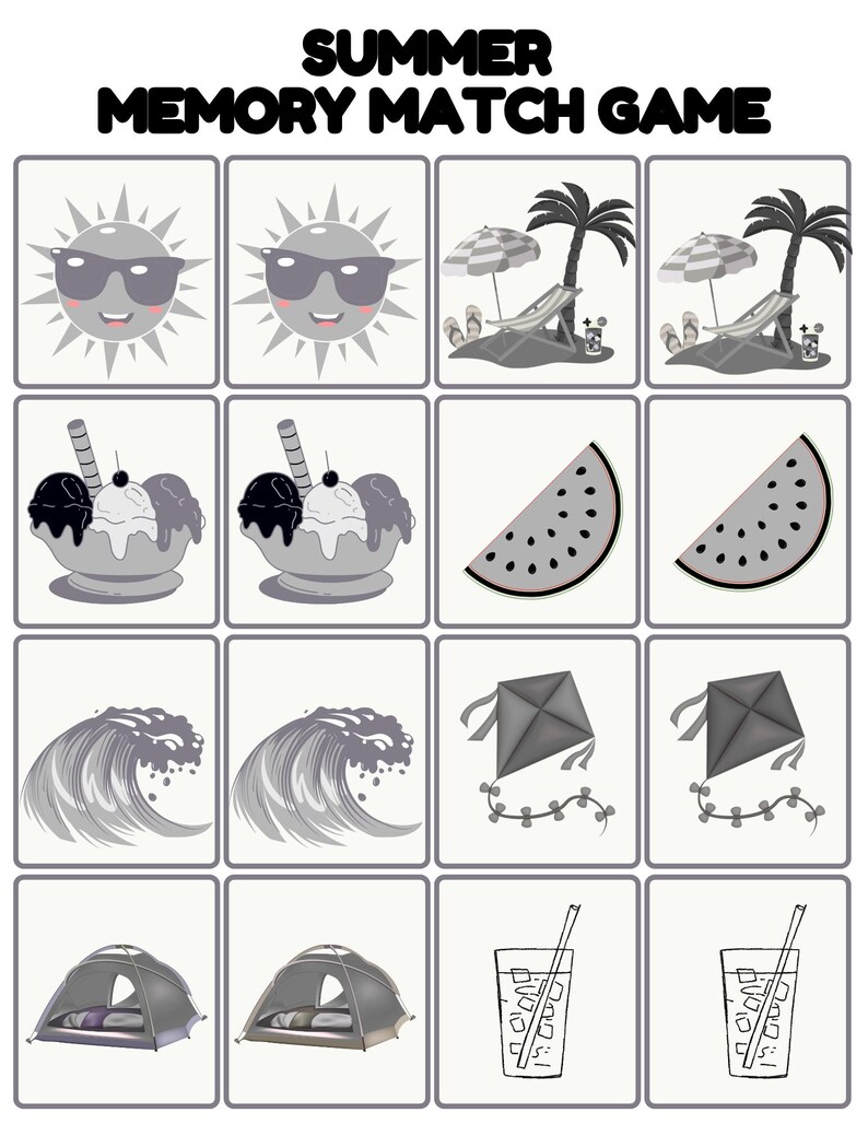 Printable Summer Activity Pack for Kids | Printable Black & White ...