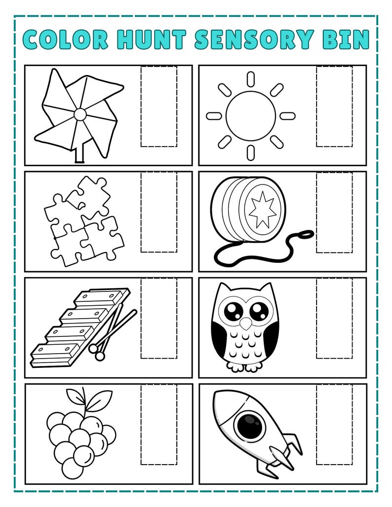 Colour Hunt Sensory Bin Activity, Hands on Colour Matching Game, Bin ...