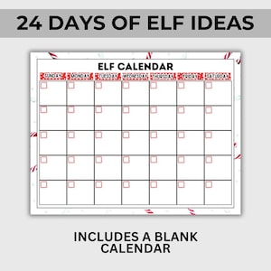 24 Days of Elf Ideas for Kids, Christmas Elf Printable Daily Ideas, Elf ...