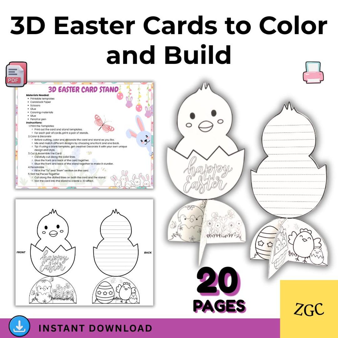 Christian Easter Coloring Cards - 20 Printable Easter Cards for Kids ...