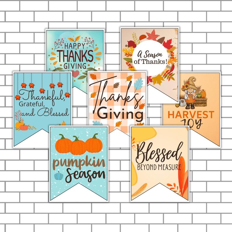 Thanksgiving Wall Art & Banner | Fall Decor (PDF Download) - Etsy