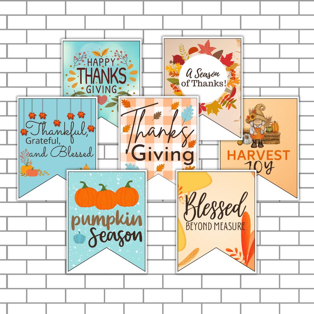 Thanksgiving Wall Art & Banner | Fall Decor (PDF Download) - Etsy