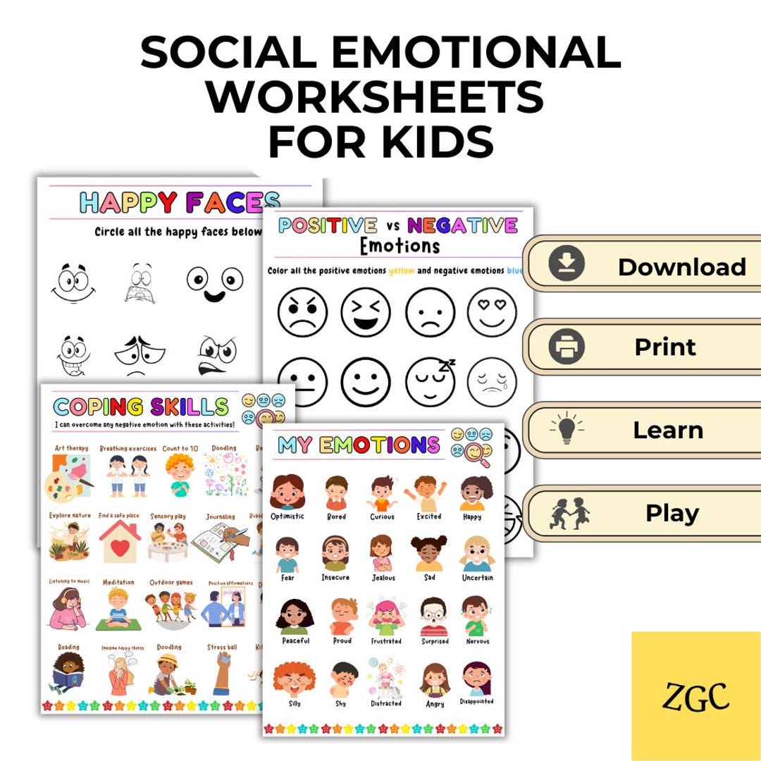 Social Emotional Learning Worksheets for Kids | SEL Activities, Coping ...