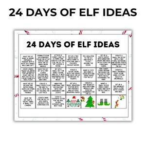 Holiday Elf Ideas Printable | 24-day Elf Activity Calendar | Christmas ...