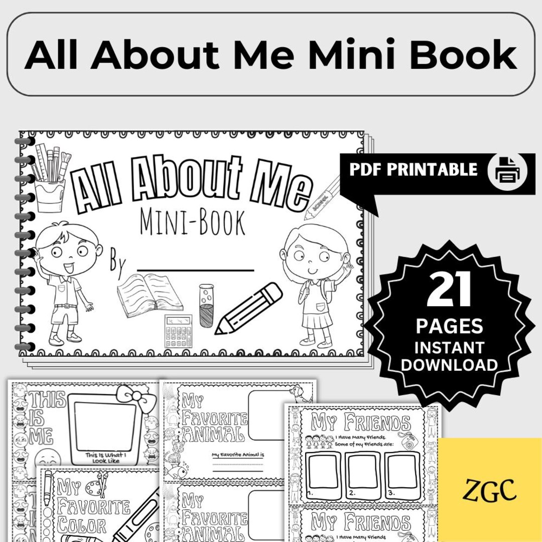 Back to School Mini Booklet | All About Me Activity | Printable ...