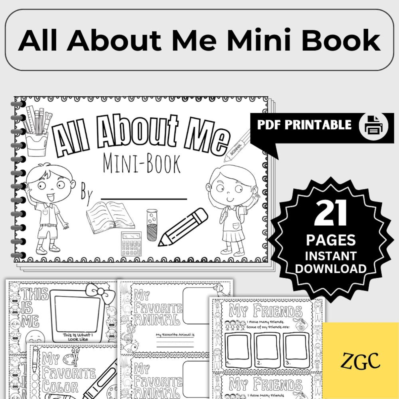 Back to School Mini Booklet | All About Me Activity | Printable ...