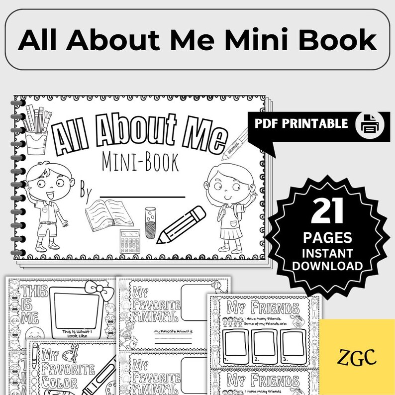Back to School Mini Booklet | All About Me Activity | Printable ...