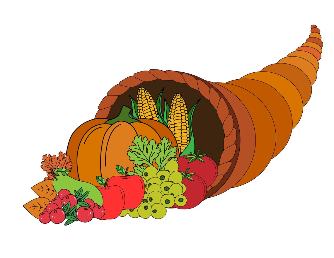 Cornucopia Paper Craft, Thanksgiving Cut and Paste Activity (digital ...