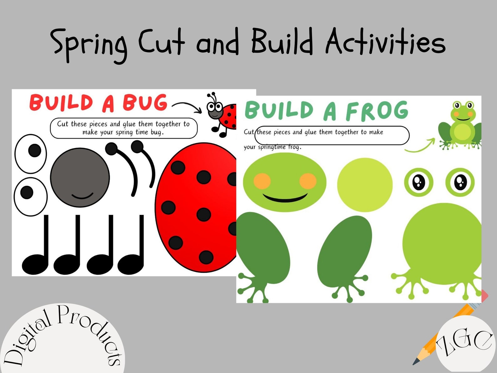 Spring Cut & Glue Activity for Kids, Cut, Glue, and Create, Early ...