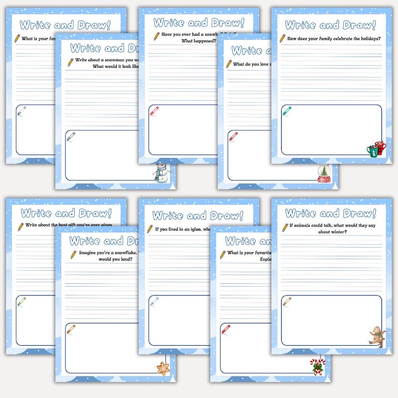 Winter Writing Prompts for Kids, Printable Journal Writing Activity ...