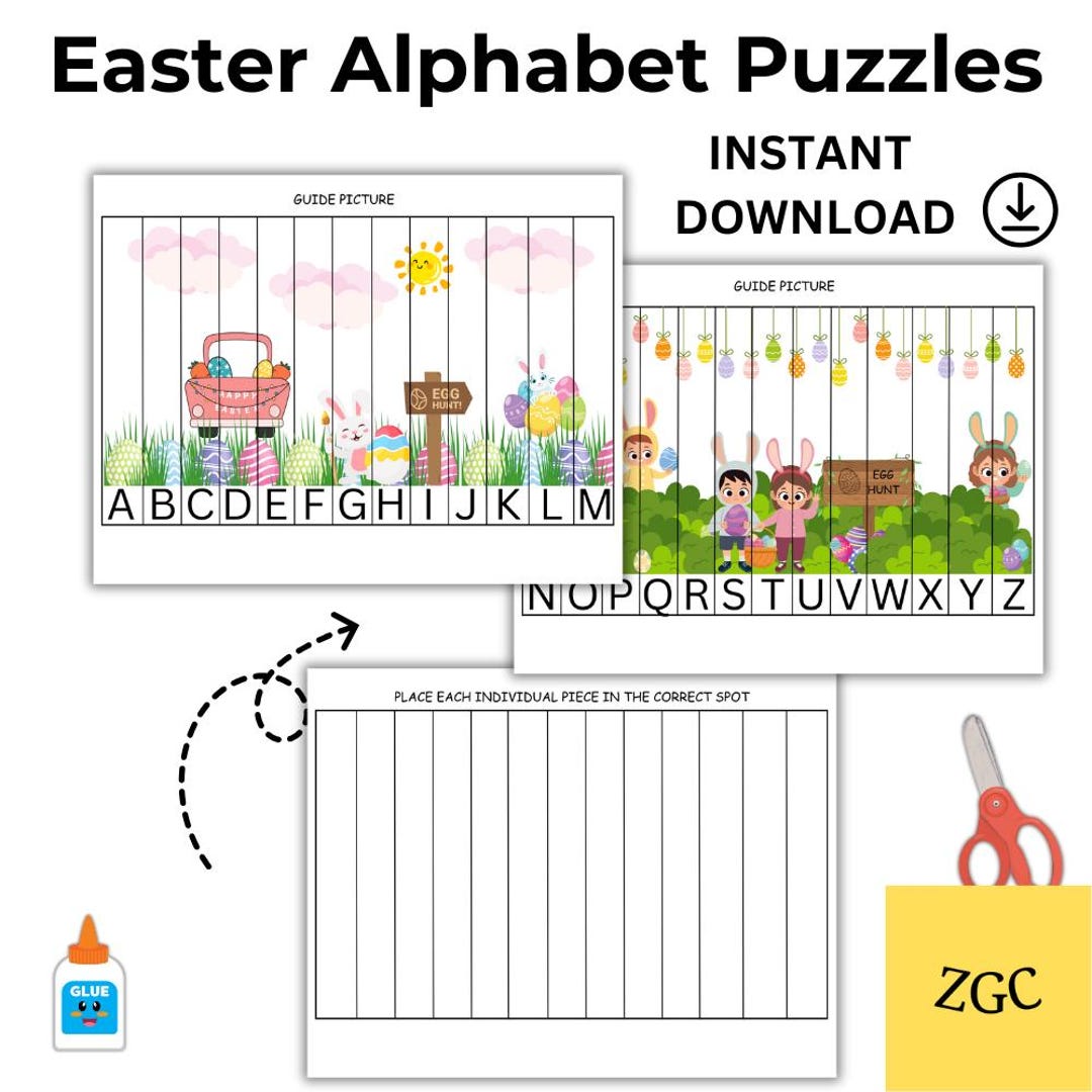 Alphabet Puzzle Strip Game | Easter ABC Order Activity | Printable ...