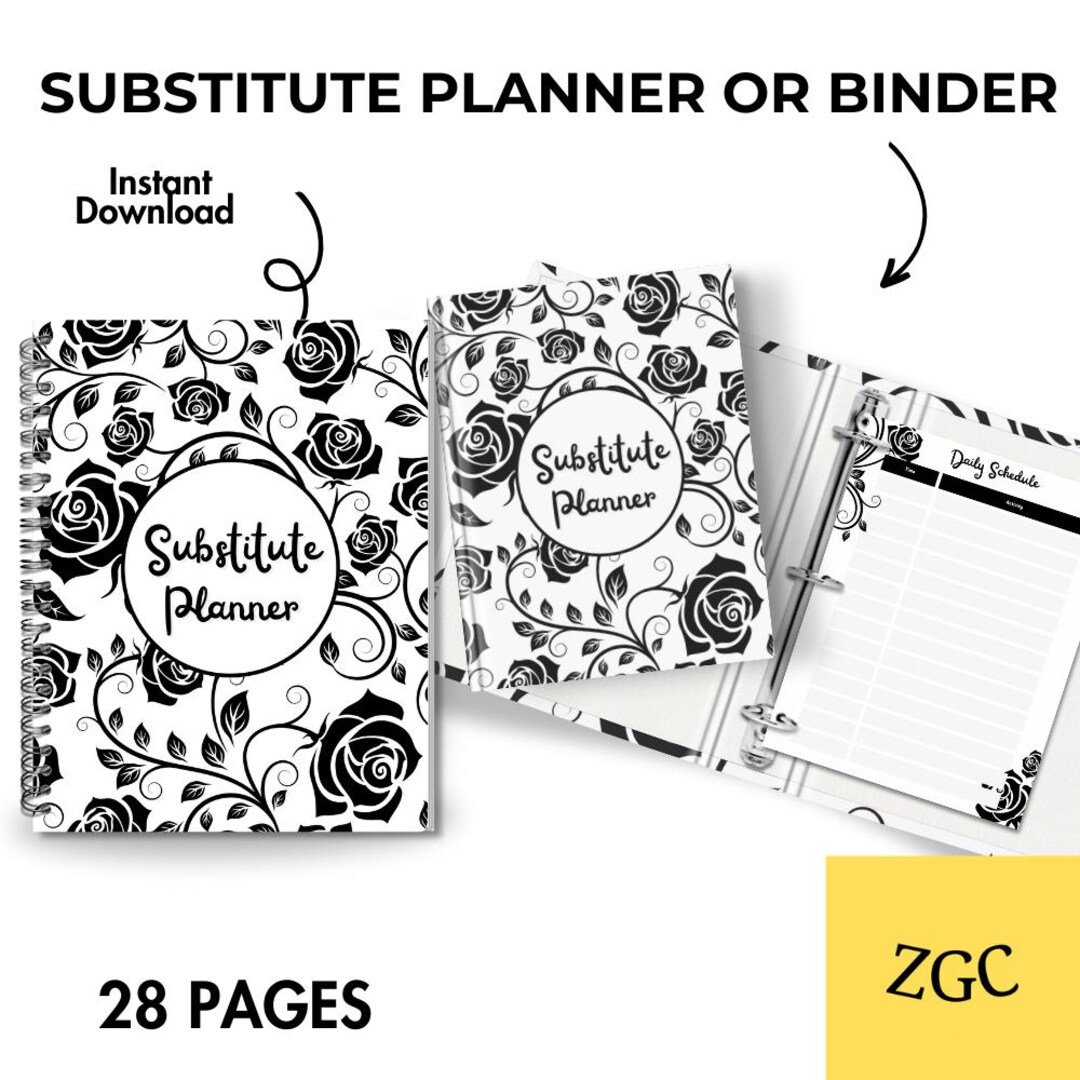 Substitute Teacher Planner Printable | Sub Binder Pages | Classroom ...