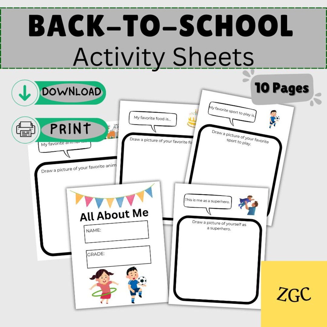 Printable All About Me Writing Prompts, Back to School Writing, Early ...