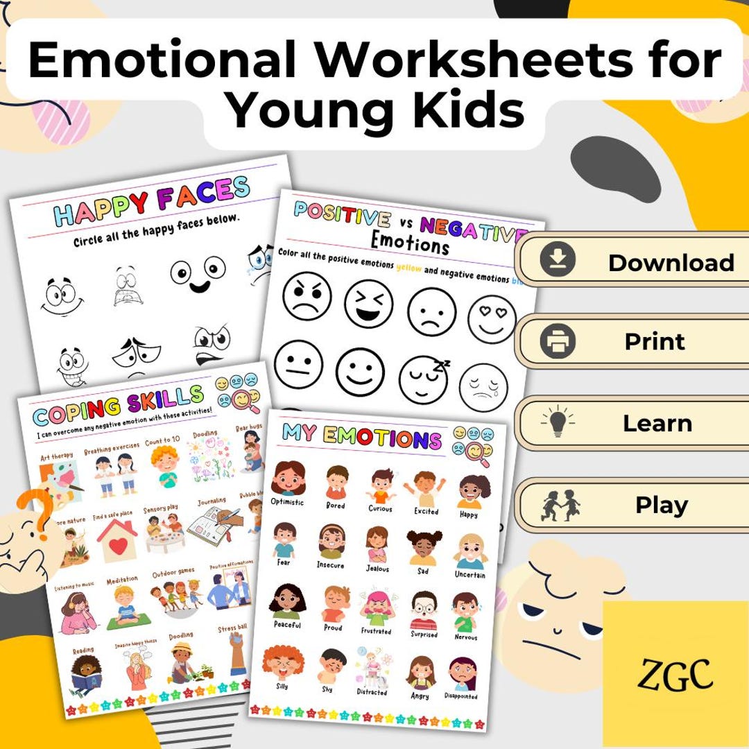 Emotional Regulation Worksheets for Kids Therapy, Emotional Worksheets ...