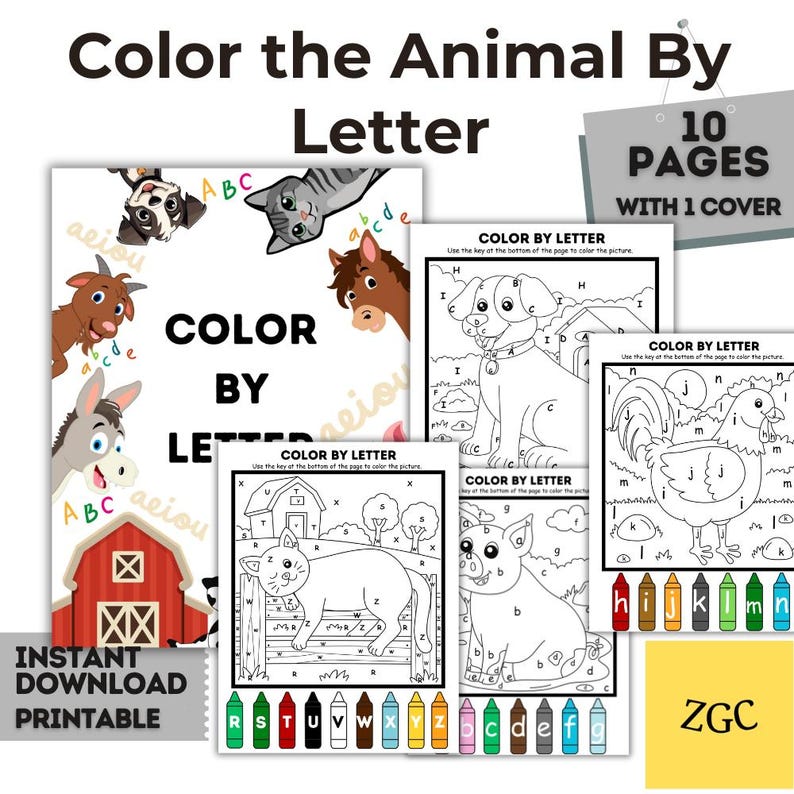 Color by Letter Printable | Alphabet Coloring Pages | Educational ...