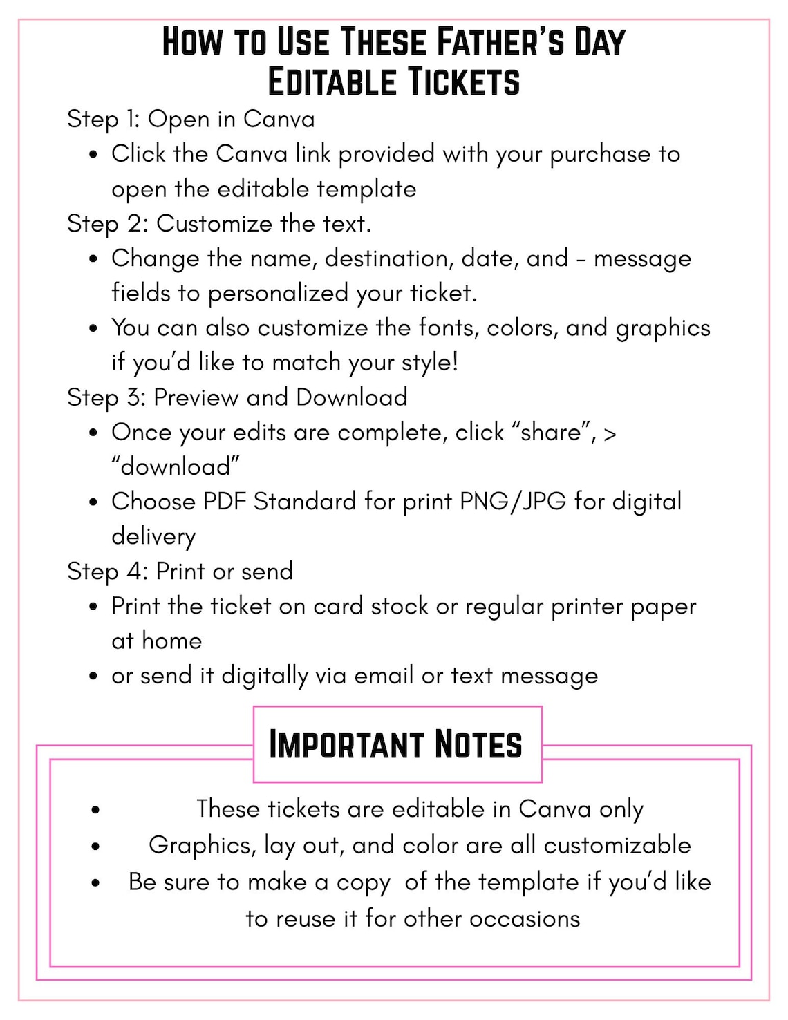 Printable Father's Day Ticket Gift | DIY Coupon Book From Kids ...