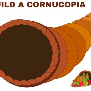 Cornucopia Paper Craft, Thanksgiving Cut and Paste Activity (digital ...
