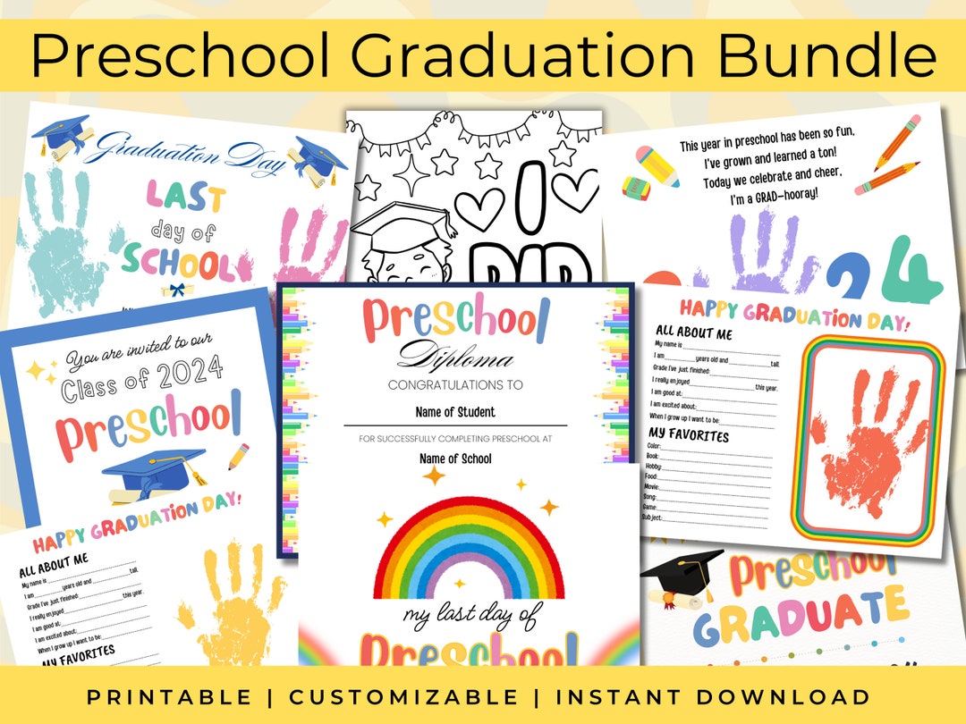 Editable Preschool Graduation Bundle, Preschool Graduate Resource ...